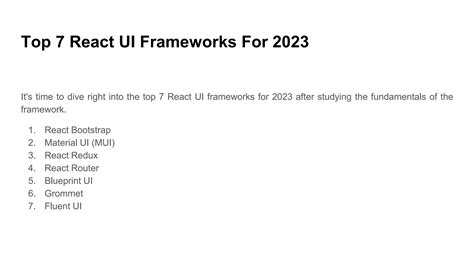 Top React Ui Frameworks Use To Build Applicationpptx