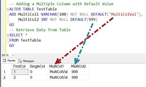 Sql Server How To Add Multiple New Columns To Table With Default