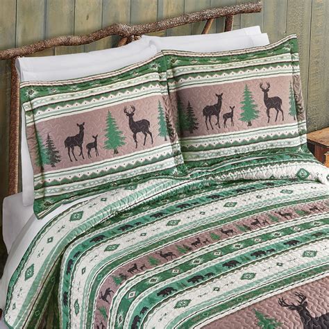 Southwest Woodland Patchwork Style Pillow Sham Collections Etc