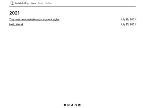 brutalist blog theme demo review and download from jamstack club with ♥