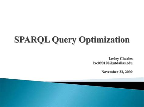 Ppt Sparql Query Optimization Powerpoint Presentation Free Download