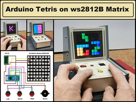 Colorful Arduino Tetris Game WS2812B LED Matrix Details Hackaday Io