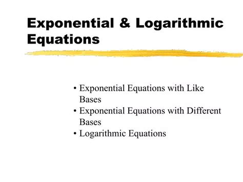 PPT Exponential Logarithmic Equations PowerPoint Presentation ID