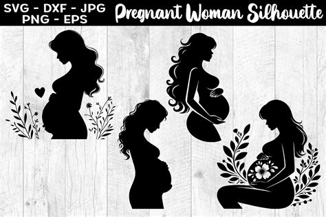 Pregnant Woman Silhouettes Svg Eps Png Graphic By Aleksa Popovic