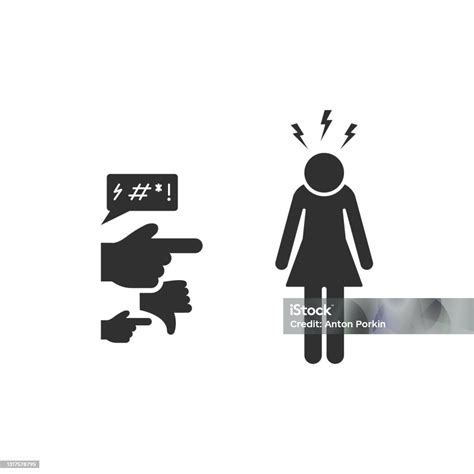 사회적 괴롭힘 아이콘 괴롭힘 사회 학대 및 가정 폭력 실루엣 그림 그룹 왕따 아이콘 언어적 및 신체적 아동 학대 벡터