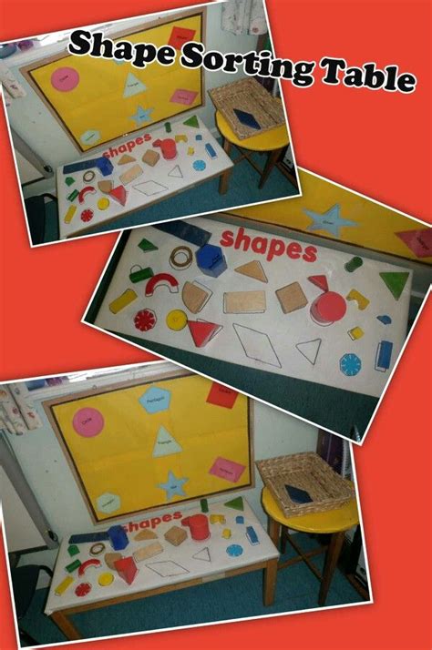 eyfs shape sorting table maths playing with and arranging shape