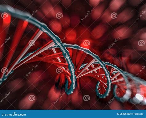 Digital Illustration Of A DNA Model 3D Stock Illustration