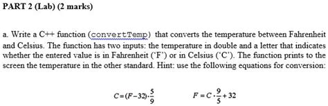 Solved Solve The Main And The Function Write The Code In C Part 2