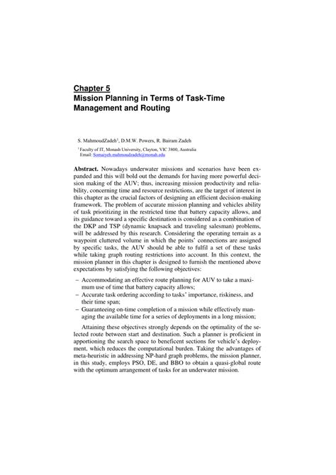 Pdf Mission Planning In Terms Of Task Time Management And Routing Augmented Reactive Mission