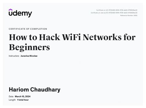 Hariom Chaudhary On Linkedin Wifisecurity Hacking Udemy