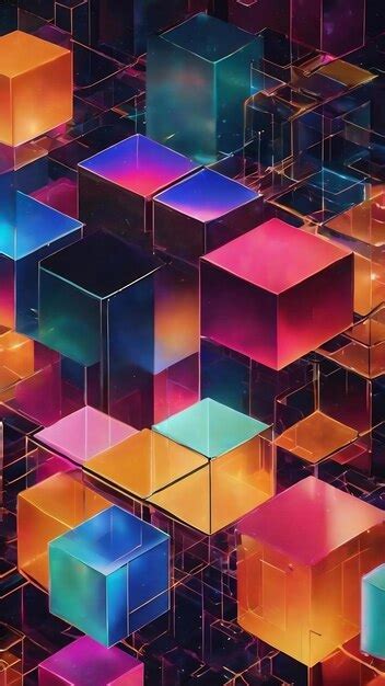 abstract background with cube 3d rendering technology shape with lines