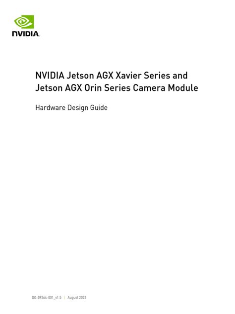 Jetson Agx Xavier And Orin Series Camera Design Guide Dg 09364 001 V15