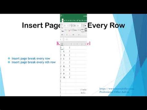 Quickly Insert Page Break Every X Rows In Excel Worksheet Youtube