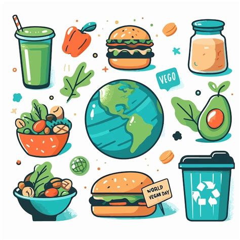 Diseño Del Día Vegano Mundial De Vector Vector Premium