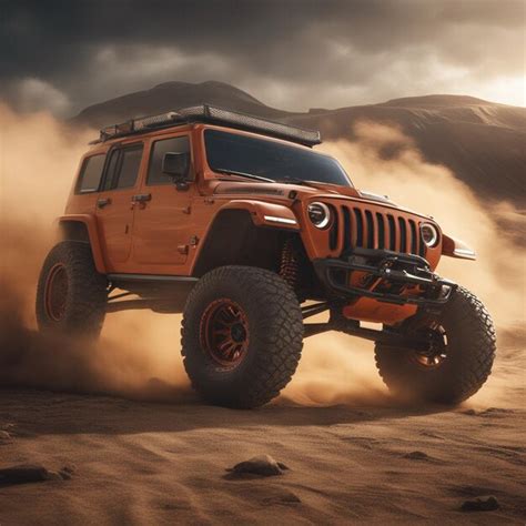 Une prise de vue dynamique du fond de jeu et de la fumée d une jeep SUV