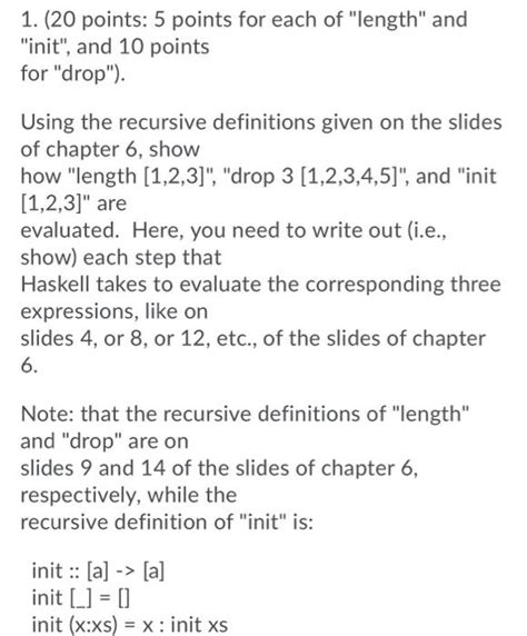Solved 1 20 Points 5 Points For Each Of Length And Init And