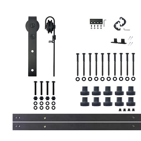 Homacer 156 In Rustic Black Black Indoor J Strap Single Barn Door
