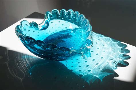 1950s Murano Glass Heart Shaped Bowl In Sea Blue At 1stdibs