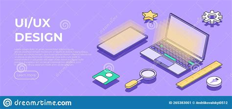 UI UX Design Landing Page Web Design Creation Stock Illustration Illustration Of Concept