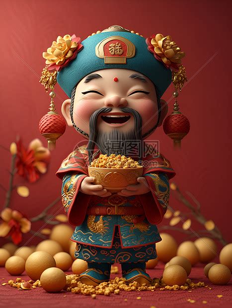 财神手捧金元宝插画图片下载 正版图片601029492 摄图网