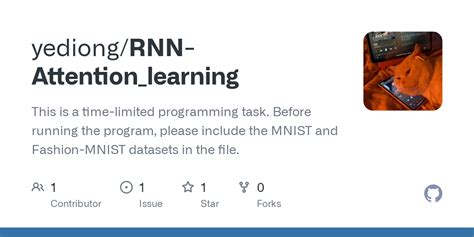 Issues · Yediongrnn Attentionlearning · Github