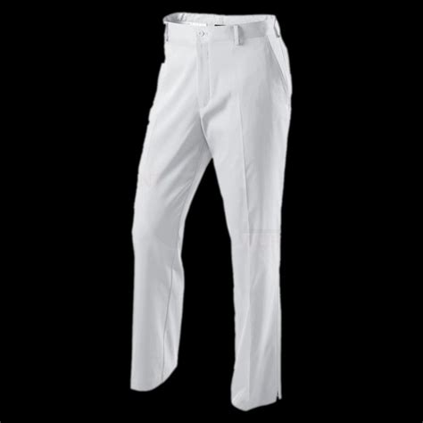 Nike Dri Fit Flat Front Tech Mens Golf Pants White Split Bottom