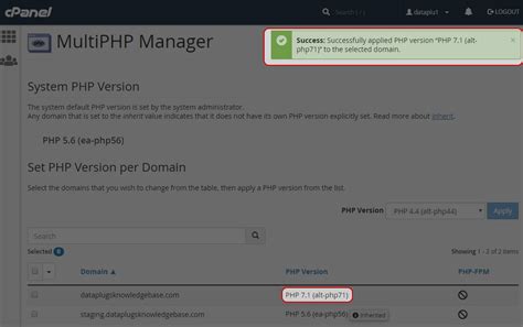 Change Php Version In CPanel Dataplugs