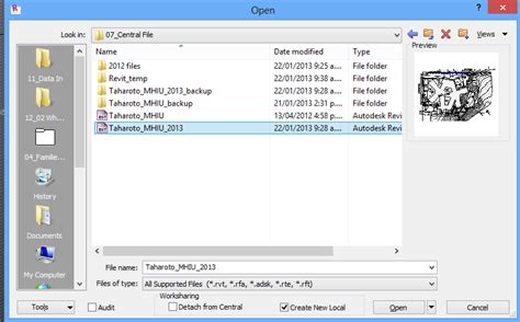 Revit 2012 2013 Central Files Local Files