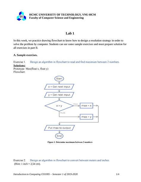 Part 1 Flowchart No Description Faculty Of Computer Science And Engineering Lab 1 In This