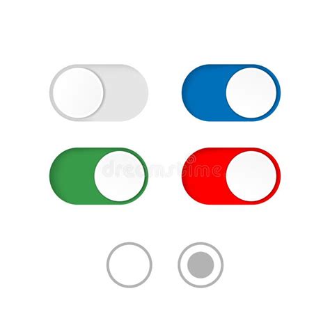 Gray Interface Buttons And Sliders D Set Of Ui Icons Stock Vector