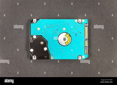 Hdd 25 Hard Drive Disk On Dark Background Closeup Overhead View Stock