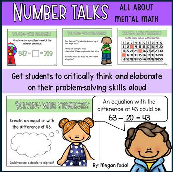Nd Grade Number Talks Addition Subtraction Strategies NO Algorithm