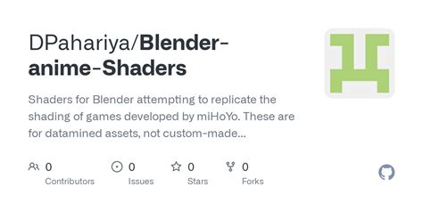 Github Dpahariya Blender Anime Shaders Shaders For Blender