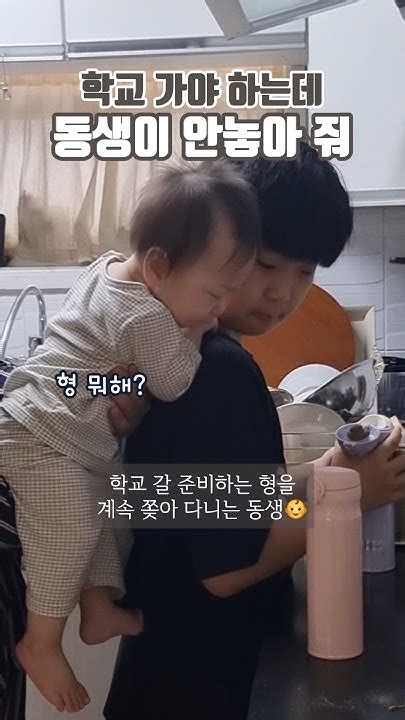🎖100만뷰🎖형 학교 꼭 가야 해 등교준비 내내 따라 다니는 동생 형제 육아 늦둥이 Youtube