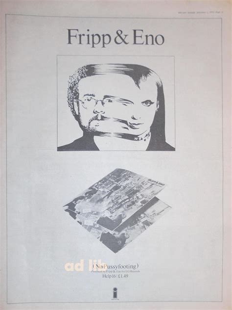 Fripp And Eno No Pussyfooting Stor Tidningsann Köp På Tradera