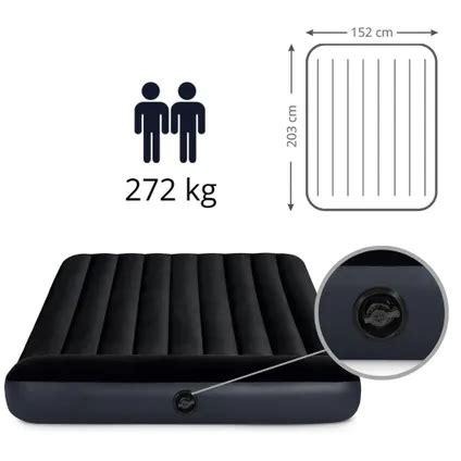 Matelas gonflable Intex personnes x x cm Bleu foncé Inclus Accessoires CB