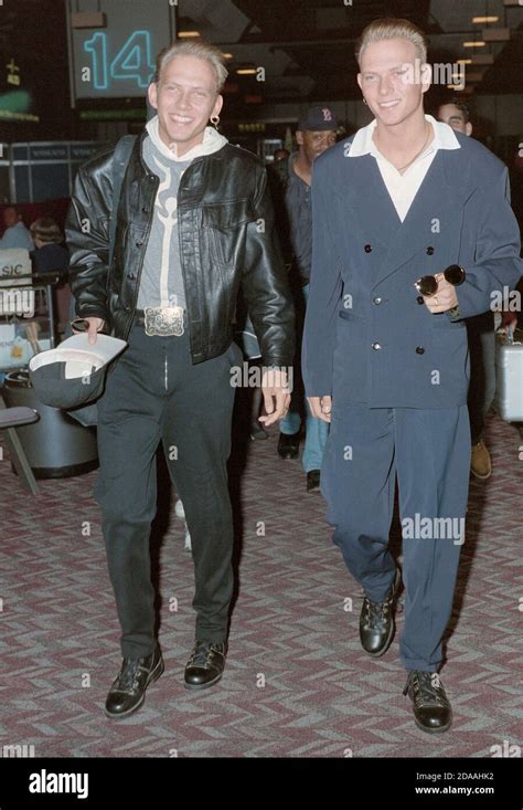 Matt And Luke Goss Of The English Band Bros At London Heathrow Airport