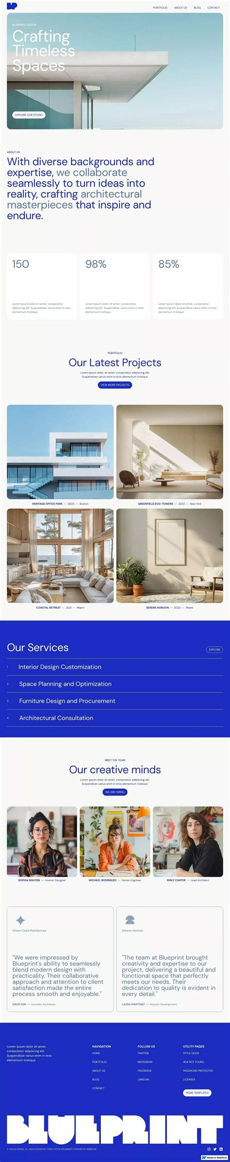 Blueprint Webflow HTML Website Template On Landbook Get Inspired By Template Design And More