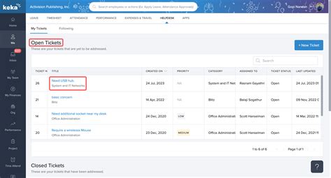 Raising And Following An Internal Ticket