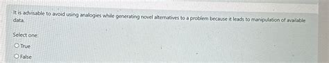 solved it is advisable to avoid using analogies while