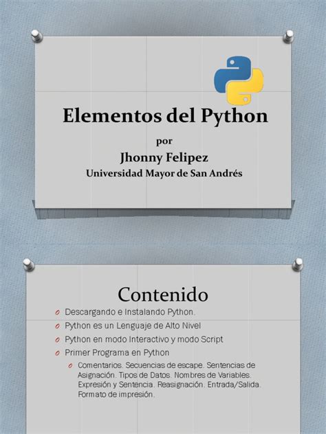 02 Elementos Del Python Pdf Pdf Python Lenguaje De Programación