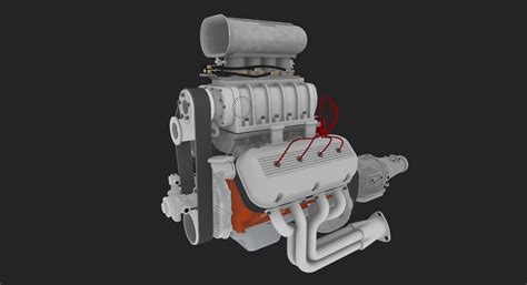 3d Model Hemi Gasser V8 Engine Vr Ar Low Poly Cgtrader