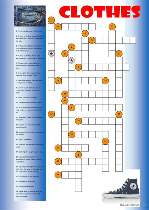 Clothes Crossword Warmer Filler English Esl Worksheets Pdf And Doc