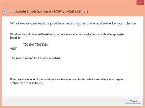 Error While Installing Driver For Tdc10007200evm In Windows 81 Sensors Forum Sensors Ti