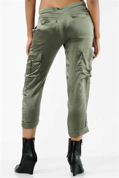 Green Joie Pants Silk Cargo Pants Green Utility Pants 71 Tobi Us