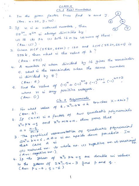 Chapter Wise Important Questions Part 1 Pdf