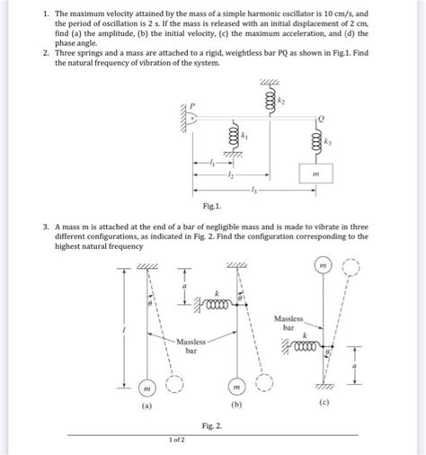 Solved The Maximum Velocity Attained By The Mass Of A Chegg