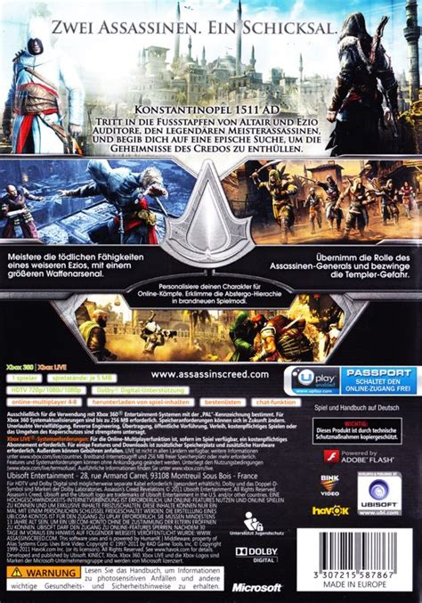 Assassins Creed Revelations 2011 Xbox 360 Box Cover Art Mobygames
