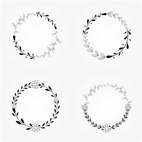 Premium Vector Design Vector Floral Wreath Botanical Cicle Frame