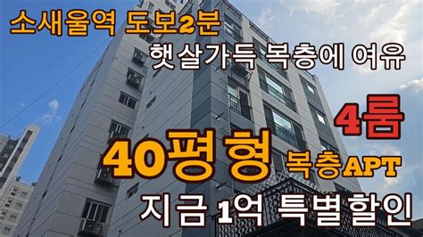 분양번호 1745 소새울역 도보2분 4룸 40평형 합법복층 아파트 1억 특별할인분양 부천신축아파트 소사동신축아파트 복층 4룸 Youtube